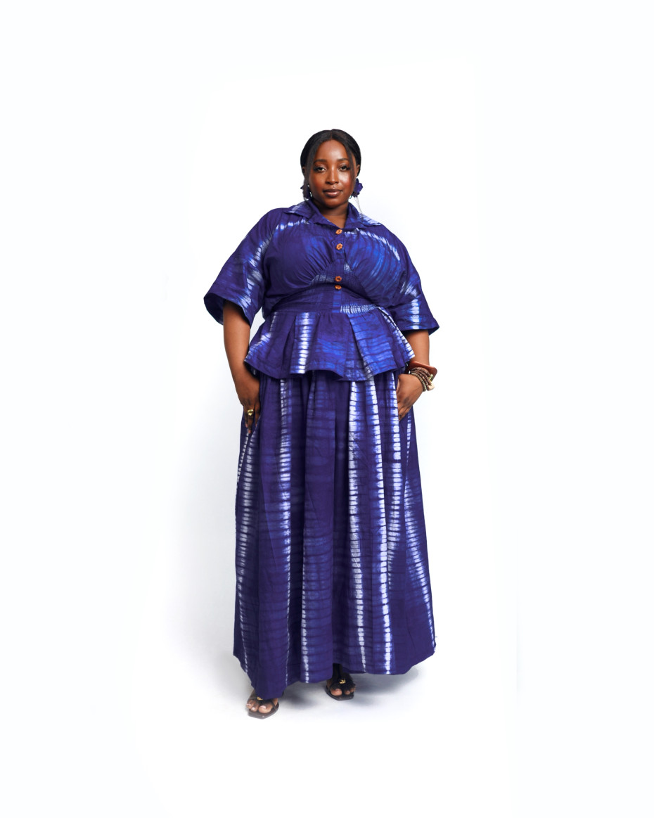 Navy Tie-Dye Peplum Maxi Skirt Set | Bawsty. For all gorgeous girls ...