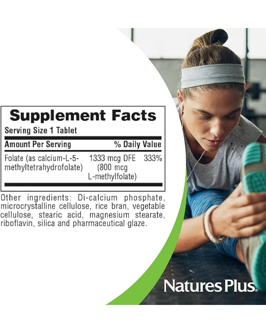 NATURESPLUS Folic Acid (Methylfolate) - 800 mcg, 90 Tablets | VITYMINS ...