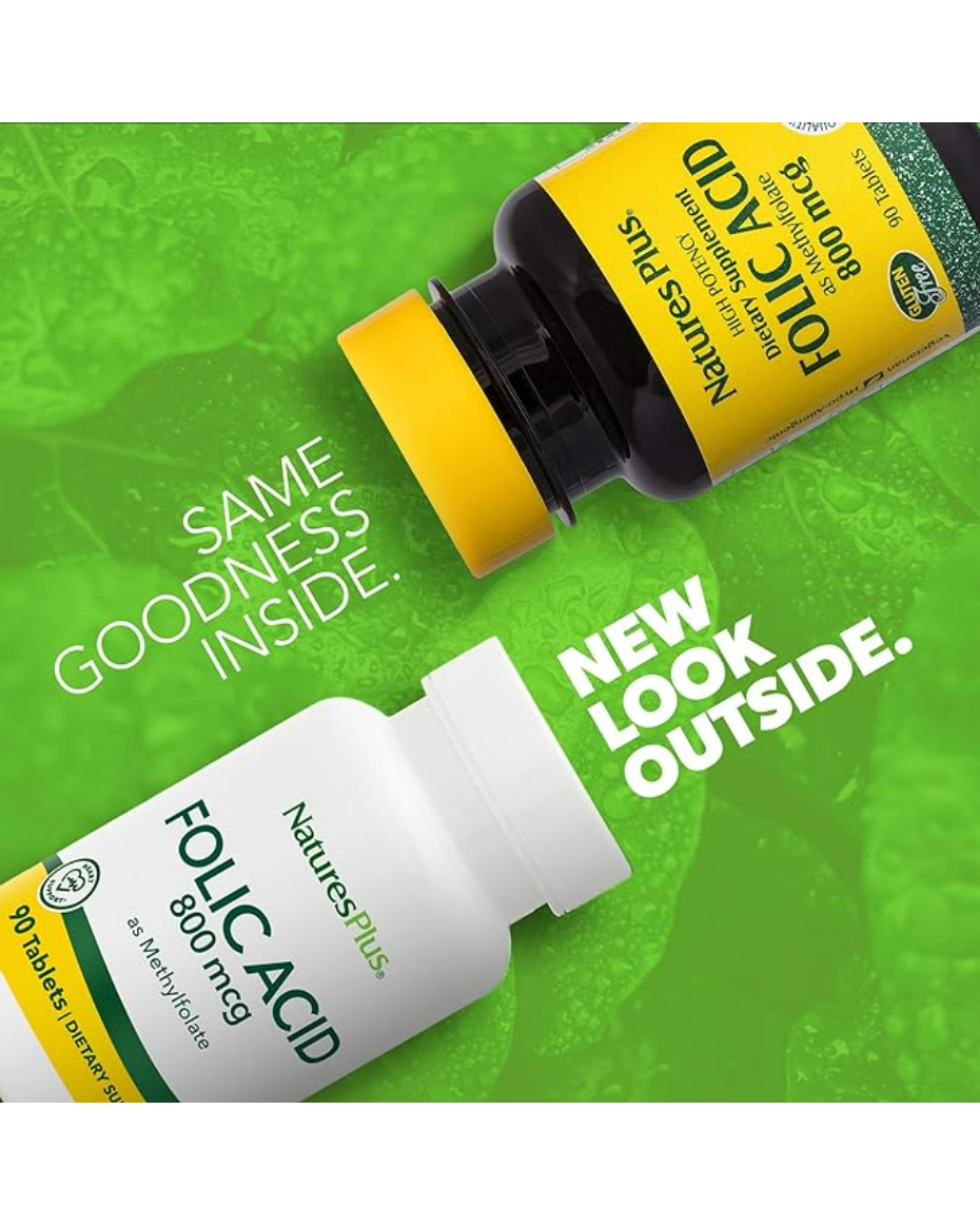 NATURESPLUS Folic Acid (Methylfolate) - 800 mcg, 90 Tablets | VITYMINS ...