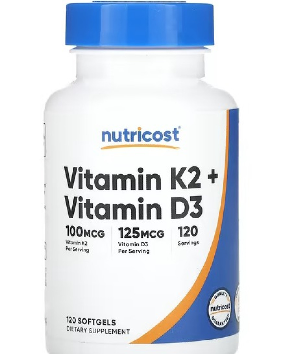 NUTRICOST Vitamin D3 (5000IU) + Vitamin K2 (100mcg) | Non-GMO, Gluten ...