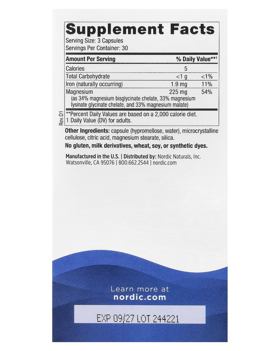 NORDIC NATURALS Magnesium Complex | Non-GMO, Gluten Free, Soy Free ...