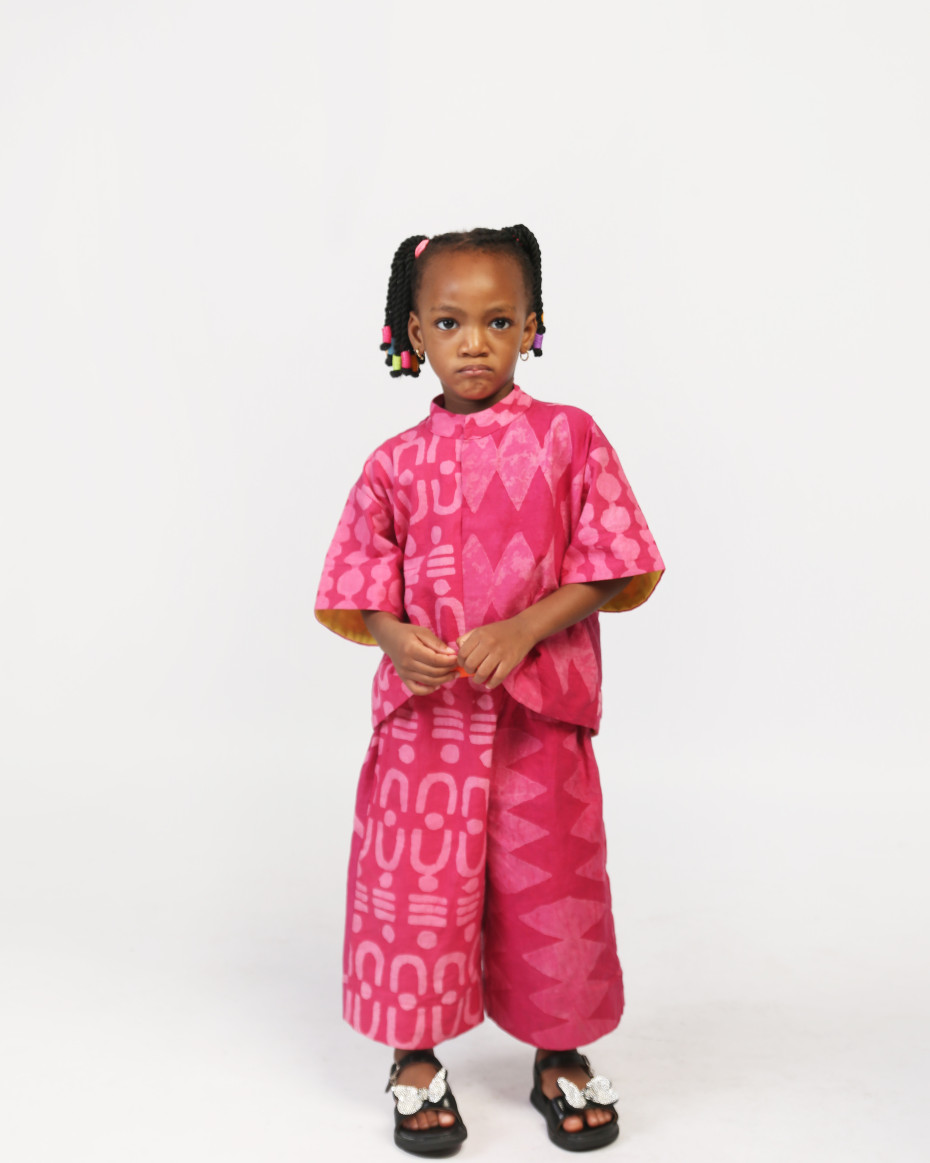 KIDS-PINK AND PINK MULTIPRINT CULOTTES | The Dyelab Company Limited ...