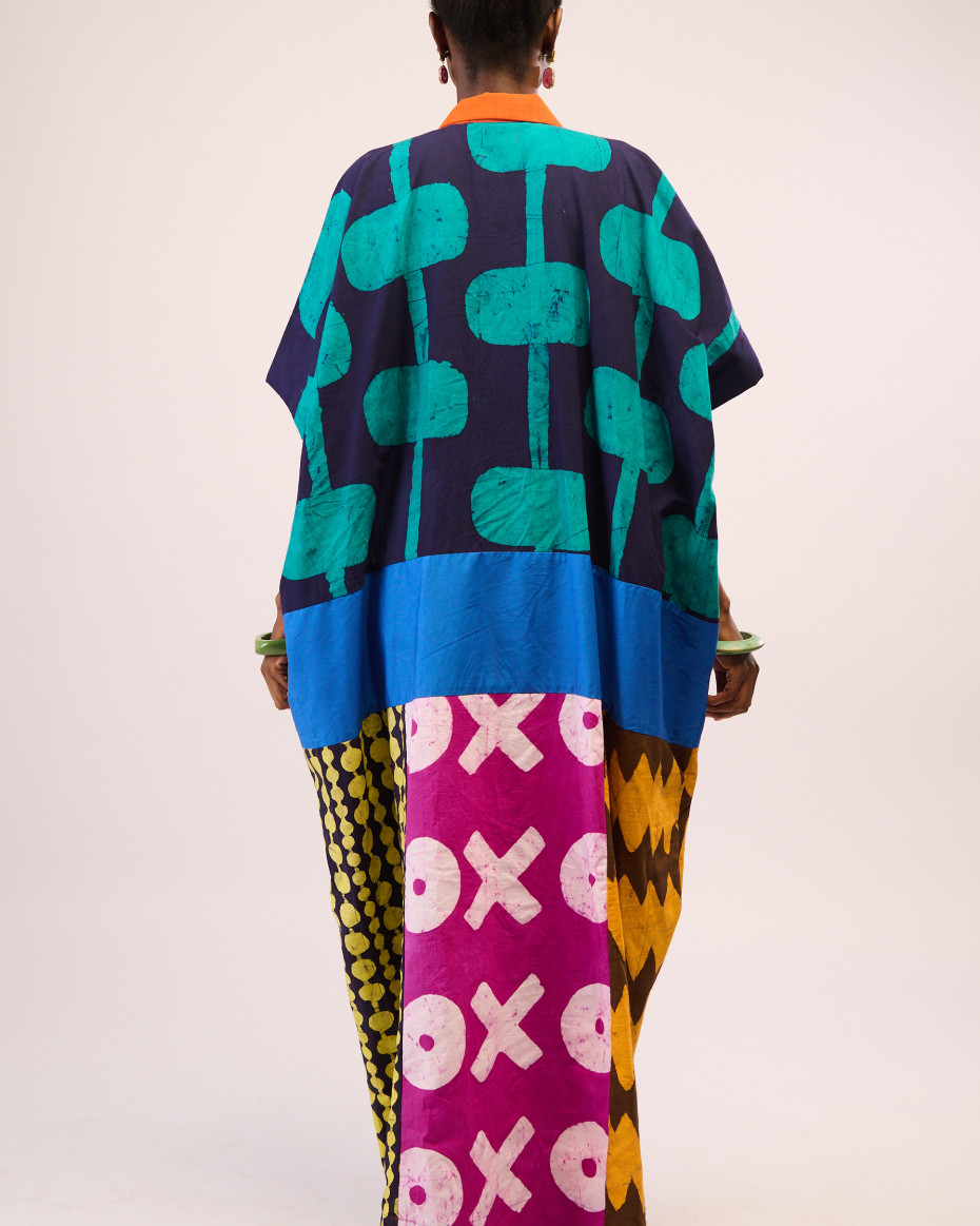 SEAGREEN AND PURPLE MULTICOLOURED AGBADA WITH ORANGE ASOOKE | The ...