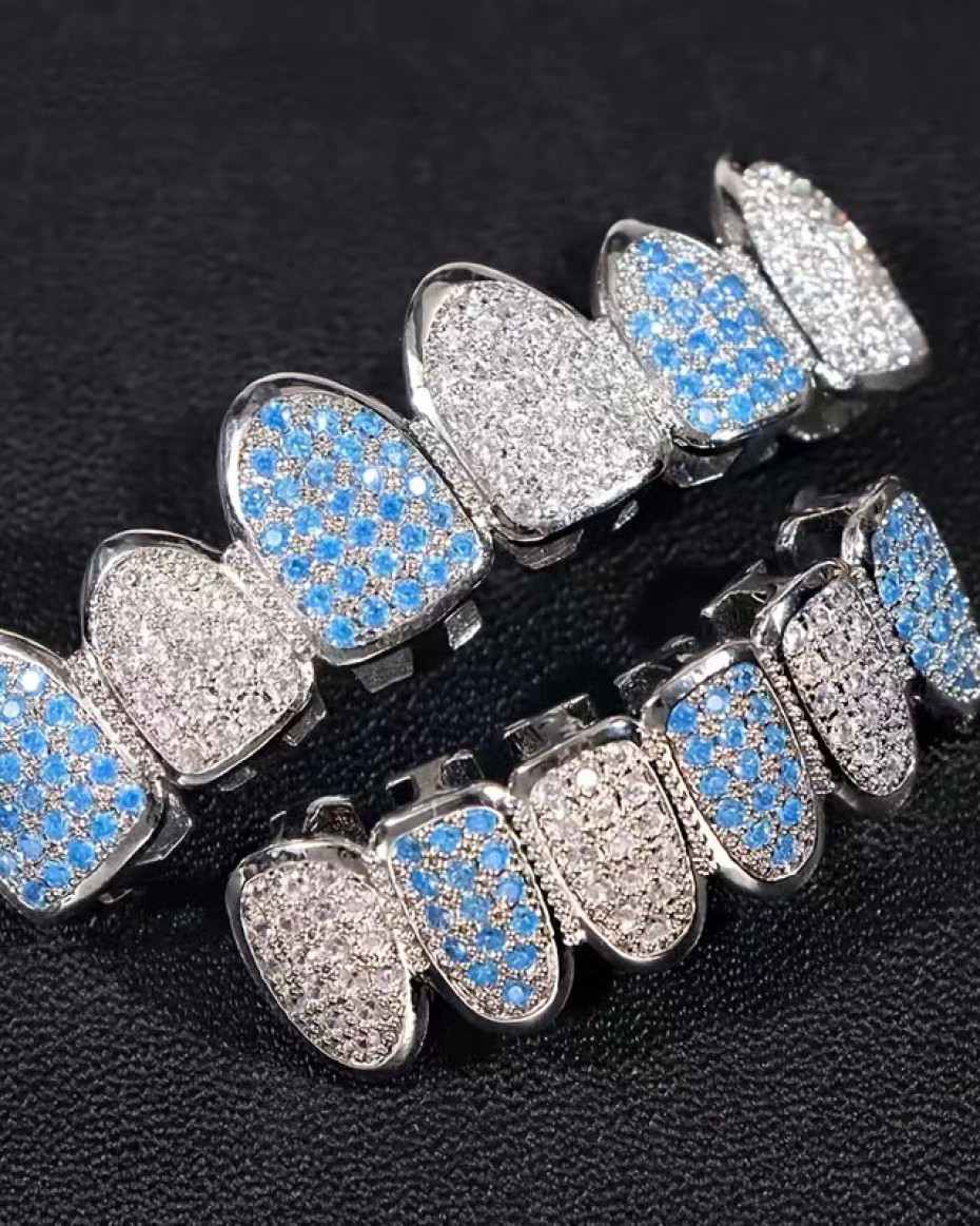 Two Toned Iced Grillz | Thejeweljunkie.