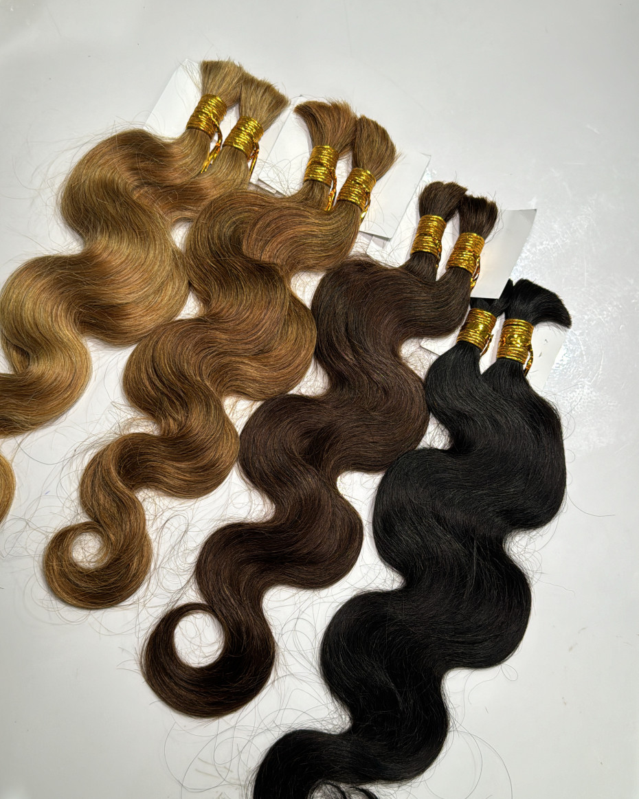 Body Waves Human Hair Bulk 18-20 INCHES 2-3 PACKS FOR FULL HEAD | Luxe ...